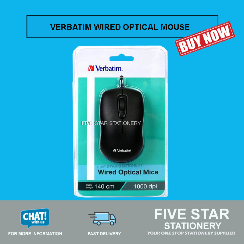 VERBATIM Wired Optical Mice 140CM 1000dpi